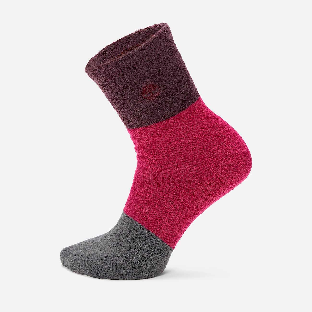Women's Timberland® Color Block Fuzzy Shortie Crew Sock