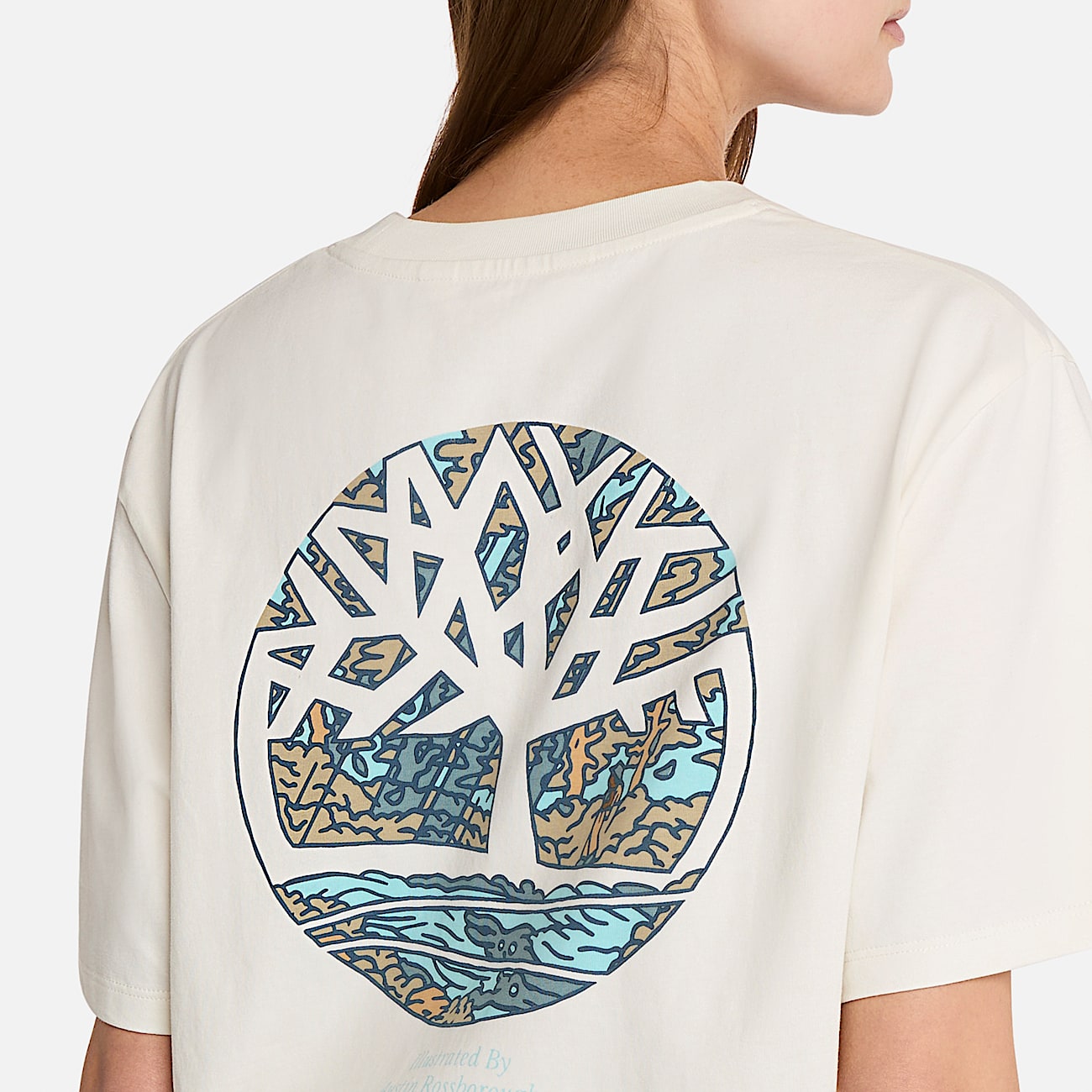 Illustrated Tree Logo Back Graphic T-Shirt