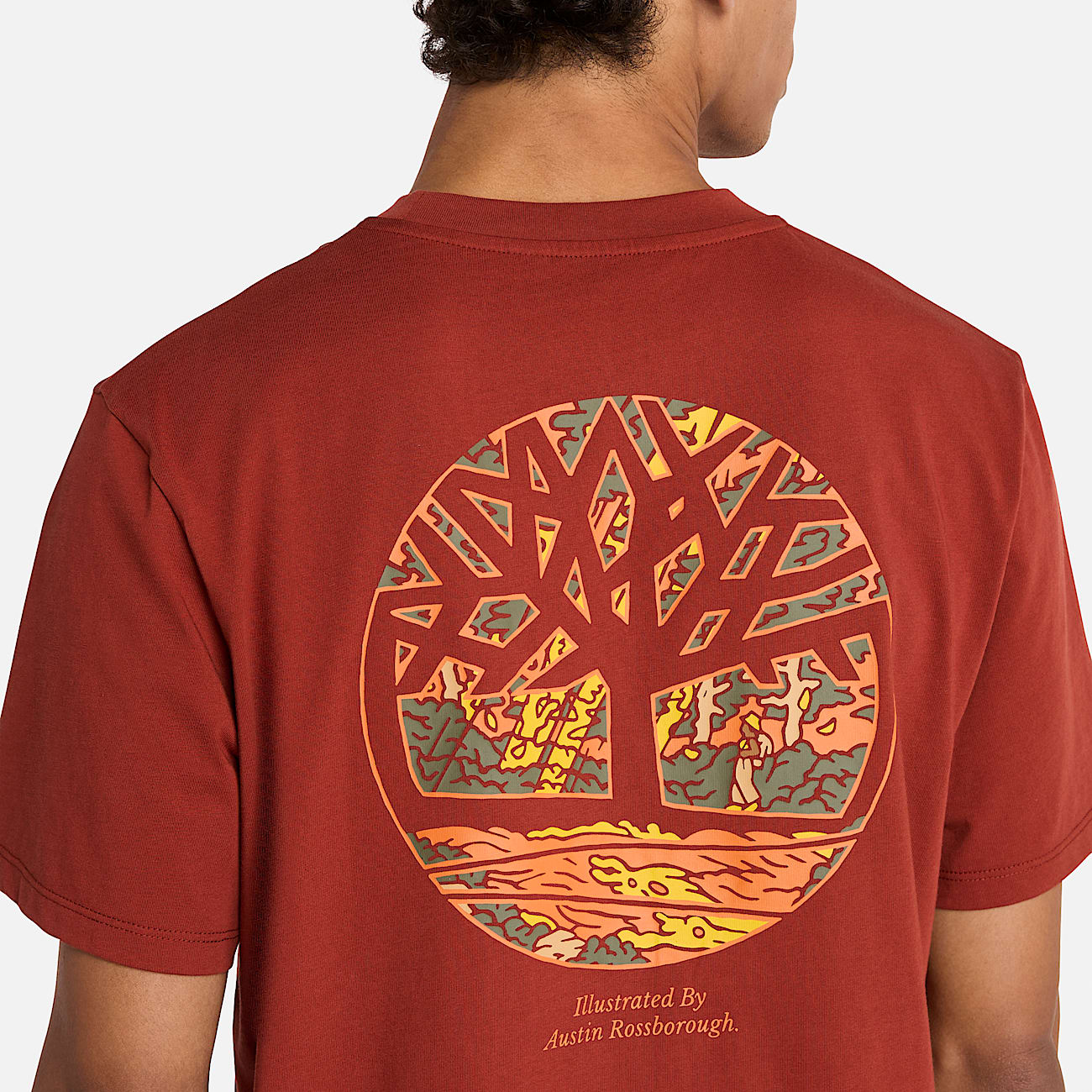 Illustrated Tree Logo Back Graphic T-Shirt