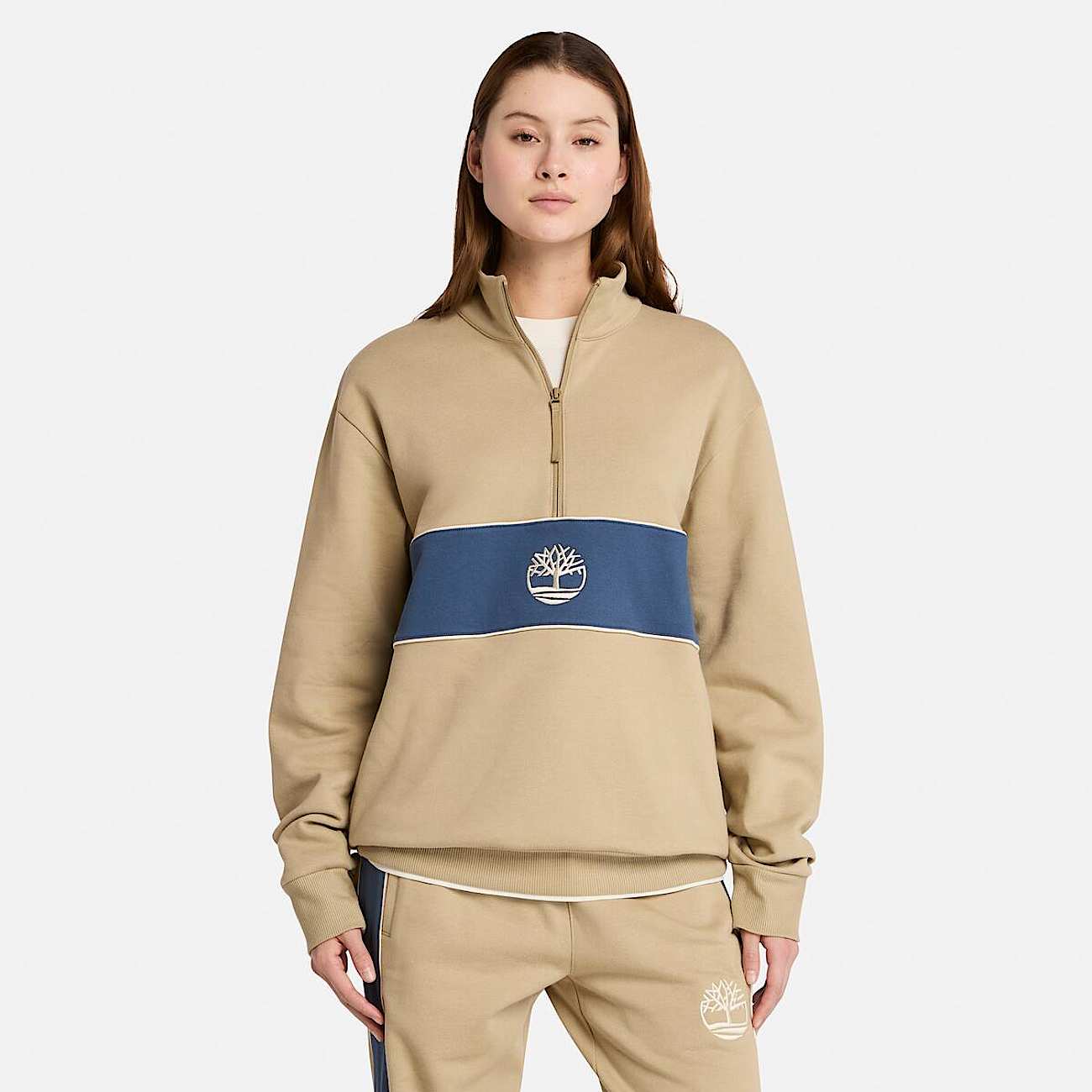 Cut-and-Sew Quarter-Zip Sweatshirt